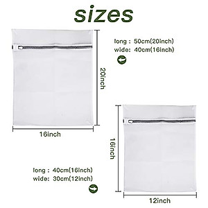 FIMOOR 6Pcs Mesh Laundry Bags for Delicates with Premium Zipper, Laundry Detergent Organizer, Laundry Bags Mesh Wash Bags for Shoes, Blouse, Hosiery, Stocking, Bras and Underwear