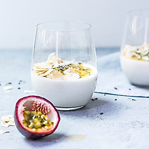 Poolside Unbreakable Stemless Plastic Wine Glasses ~ Elegant Durable Reusable Glassware ~ Sophisticated Design ~ Shatterproof Dishwasher Safe Indoor/Outdoor Barware ~ 100% Tritan ~ Set of 4~16 oz