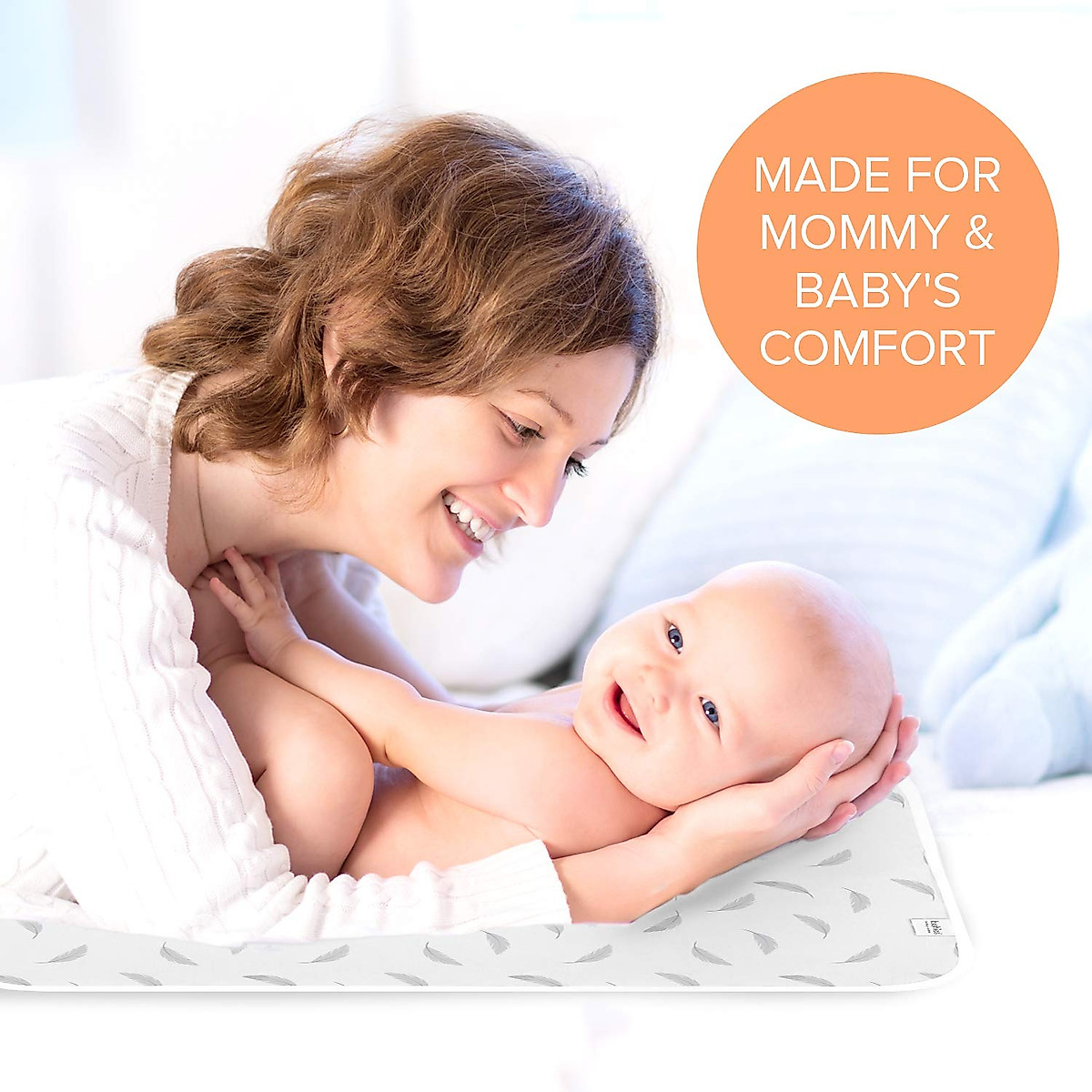 Kushies Deluxe Waterproof Changing Pad Liners - 20 x 30 inches Baby Changing Table Pad Covers - Baby Changing Pads in Grey Scribble - Diaper Changing Pad Cover Waterproof for Changing Station