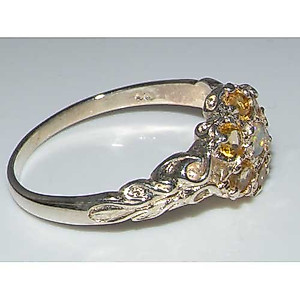 LetsBuyGold 925 Sterling Silver Real Genuine Opal and Citrine Womens Promise Ring - Size 9