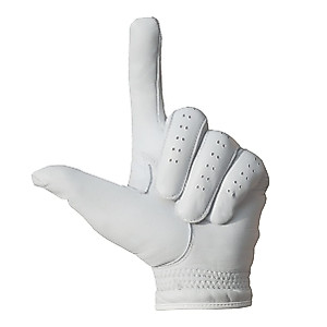 SportsImpex Golf Men's Golf Gloves Genuine Leather White Unlined Pack of 2 (White, Small)
