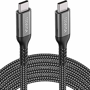 10FT USB C to USB C Cable,100W/5A,Type C Fast Charging,PD Charger Cord for MacBook Air/Pro,iMac,iPro Pro/Air,Samsung Galaxy Note 20 10 S20,OnePlus 8T,Google Pixel 5/4a/4/3 XL,Switch,Asus Dell Laptop