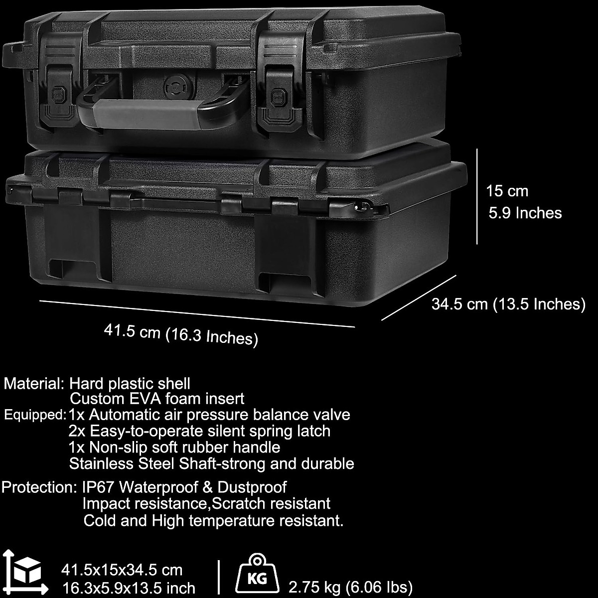 Lekufee Waterproof Carrying Case Compatible with DJI Air 3 Drone/DJI Air 3 Fly More Combo/DJI RC Pro/DJI RC 2/DJI RC N2 Remote Controller and Accessories(Case Only)