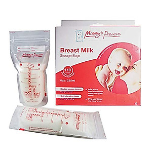 110 Count Breastmilk Storage Bags 8 Oz 235 ml Breastfeeding Freezer Storage Container Bags for Breast Milk comes Pre Sterilized & BPA Free with Accurate Measurements & Leak Proof. Buy Now!