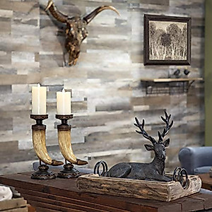 Sagebrook Home 11222 Resting Deer Figurine, 6" x 12.5" x 13.75", Rust