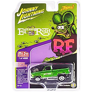 1980 Chevy Silverado Pickup Truck Green Metallic with White Top Rat Fink Ltd Ed to 4800 Pieces 1/64 Diecast Model Car by Johnny Lightning JLCP7371