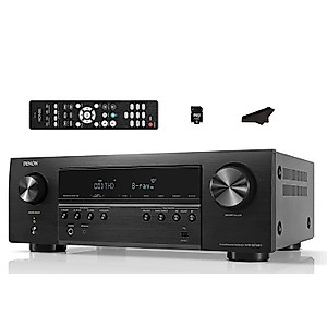 Denon - AVR-S570BT Receiver, 5.2 Channel, 8K Ultra HD Audio and Video, Home Theater System, Built-in Bluetooth and USB - Black | Includes Kwalicable Micro SD Card & Cleaning Cloth