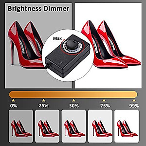 DUCLUS Portable Photo Studio Box 24" x 24", Adjustable Light Box with 120pcs SMD LED Beads, Photo Shooting Tent with White Light and 6 Color Background