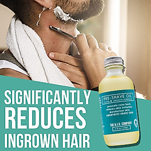 Pre Shave Oil for Men - Shaving Oil Made with Natural Oils - Good for Close Shave and Smooth Shave - Suitable for Sensitive Skin - Use on Face or Head - Classic Barbershop Scent - 60ml