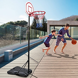 Ochine Basketball Hoop Basketball System Portable Basketball Goal Basketball Equipment with Adjustable Height 5.2ft to 7ft Backboard Stable Base and Wheels for Youth and Adults (Ship from USA)