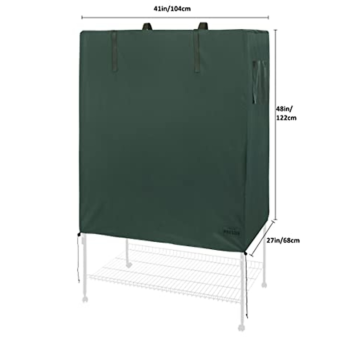 FRANK PRESSIE XL Durable Bird Cage Cover Waterproof Breathable Thick Blackout for Large Birdcage Good Night for Parrots Parakeets with Seed Catcher Included, Dark Green