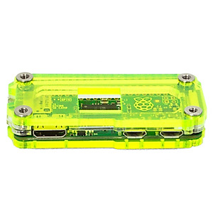 Zebra Zero Case for Raspberry Pi Zero & Zero Wireless - Laser Lime w Heatsinks