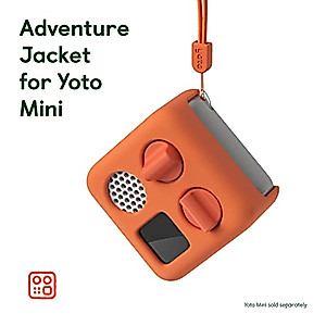 Yoto Mini Adventure Jacket in Fruit Punch (Orange) with Matching Wrist Lanyard – Accessory for Kids Yoto Mini Audio Player, Anti-Slip Silicone Skin Cover, Fitted Protective Sleeve Case
