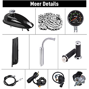 PNKKODW 80cc Bicycle Engine Kit 2-Stroke Gas Motorized Bike Motor Kit 26" 28" Bicycle Motor Engine Kit Upgrade with Speedometer