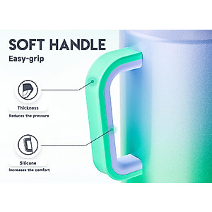 Meoky 50 oz Tumbler with Handle, Stainless Steel Vacuum Insulated Tumbler with Lid and Straw, Keeps Cold for 36 Hours, 100% Leak-proof, BPA-Free (Fairyland)