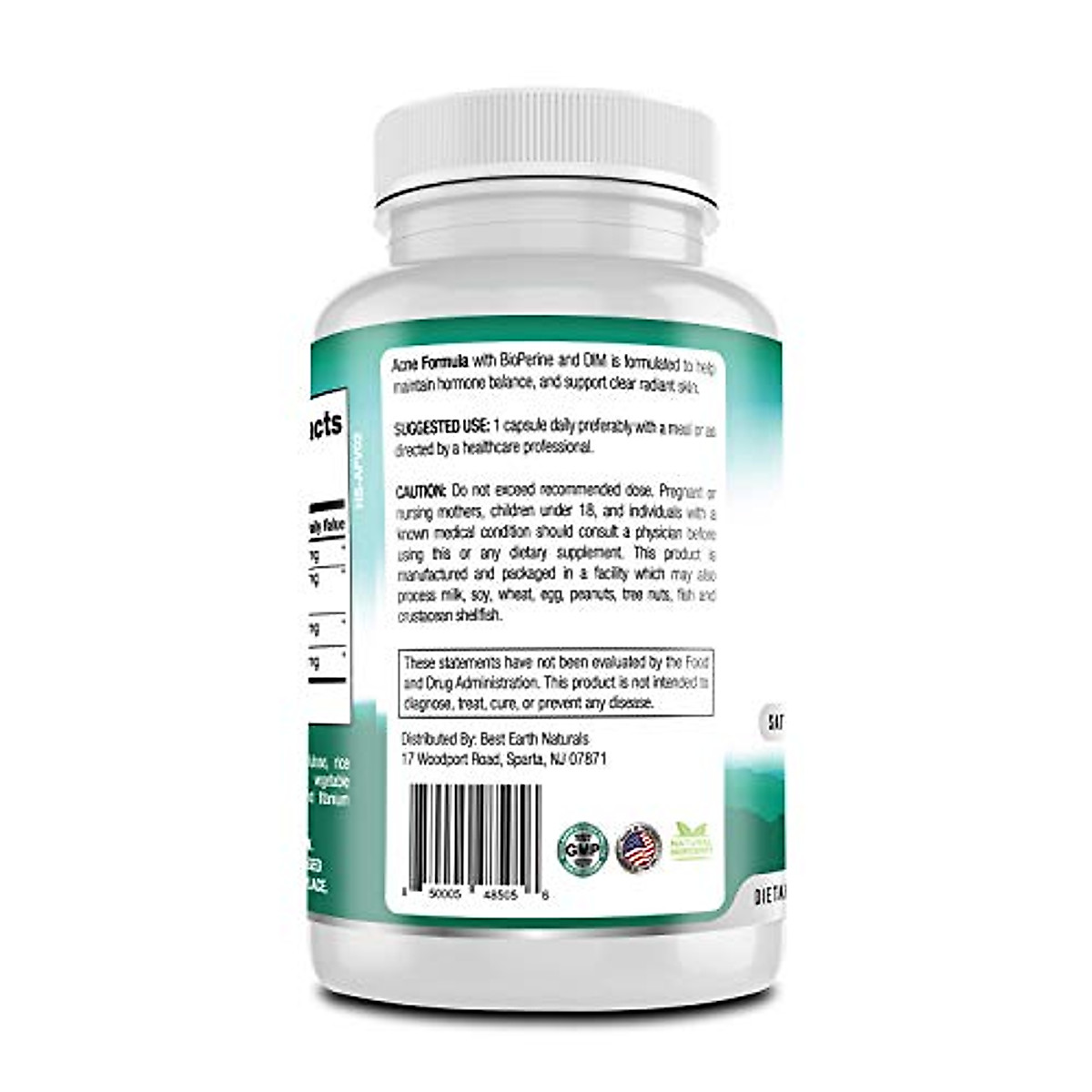 Best Earth Naturals Acne Supplement Blemish Blocker Formula Helps Promote Clear, Radiant, Healthy Skin + Fights Blemishes from Within