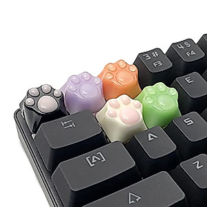 Capsmiths Cat Paw Artisan Keycap Set - MX Mechanical Gaming Keyboards (White)