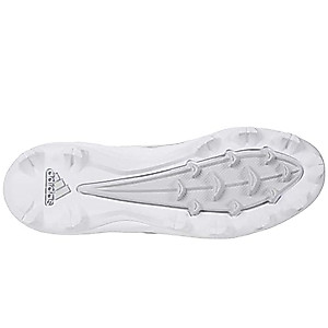 adidas Women's Purehustle 2 MD Baseball Shoe, White/Silver Metallic/Silver Metallic, 10