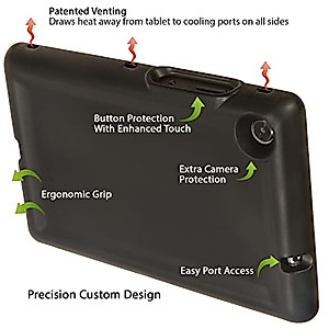 BobjGear Bobj Rugged Tablet Case for Lenovo Tab M8 HD (TB-8505F, TB-8505X) Silicone Fully Washable Kid Friendly (Bold Black)