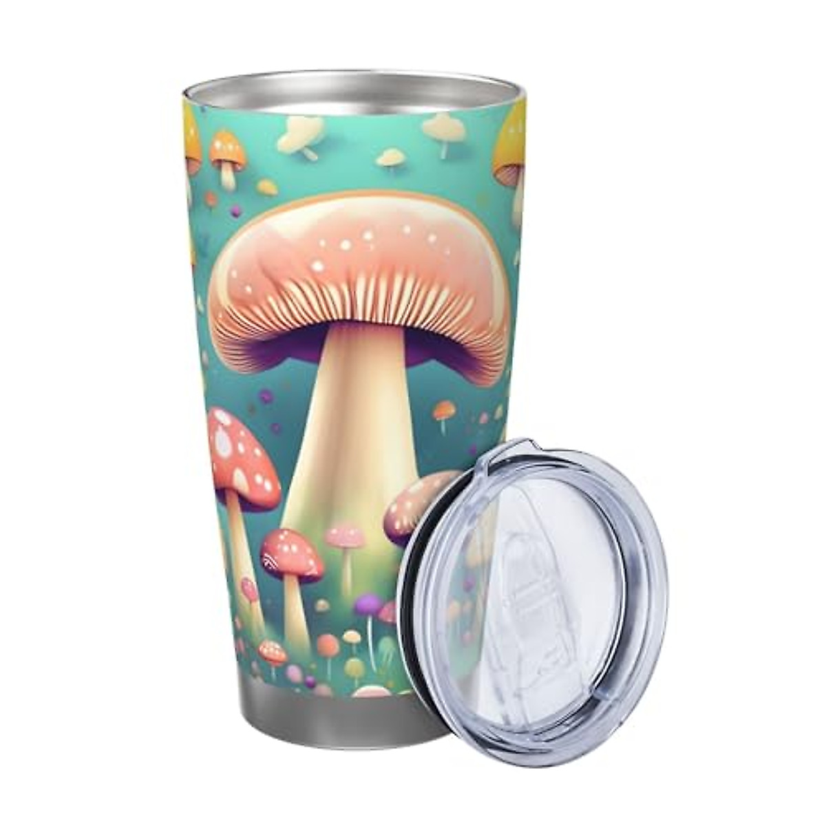 WXZYFP Car cup (single silver rim), can use a straw or drink directly, easy to use.Pretty little mushrooms