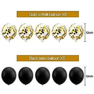 Luxiocio We Will Miss You Banner Balloon Going Away Party Decorations - Farewell Party Decorations Supplies - Black Gold Banner Confetti Latex Balloons for Retirement Office Work Party Sign Decor