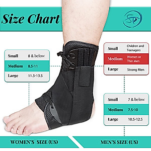 New Update Ankle Brace for Women & Men, Lace Up Ankle Braces with Stabilizers, Perfect Fit of Ankle Stabilizer Brace for Sprains, Ankle Wrap Support for Ankle Injury Recovery, Prevent Re-Injury (M)