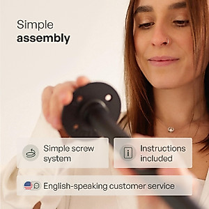 pamo Industrial Pipe Clothing Rack Metal Black - 390 lbs Capacity - Wall Mounted Clothes Racks for Hanging Clothes - KIM II EDGE