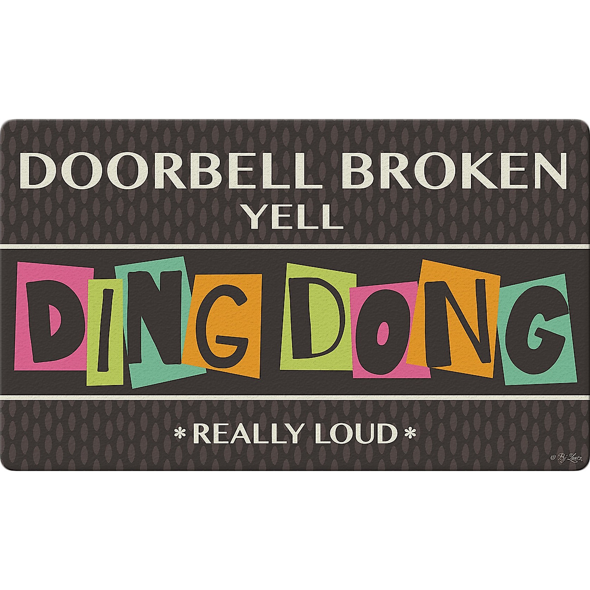 Toland Home Garden 800433 Ding Dong Doorbell Funny Door Mat 18x30 Inch Welcome Outdoor Doormat for Entryway Indoor Entrance
