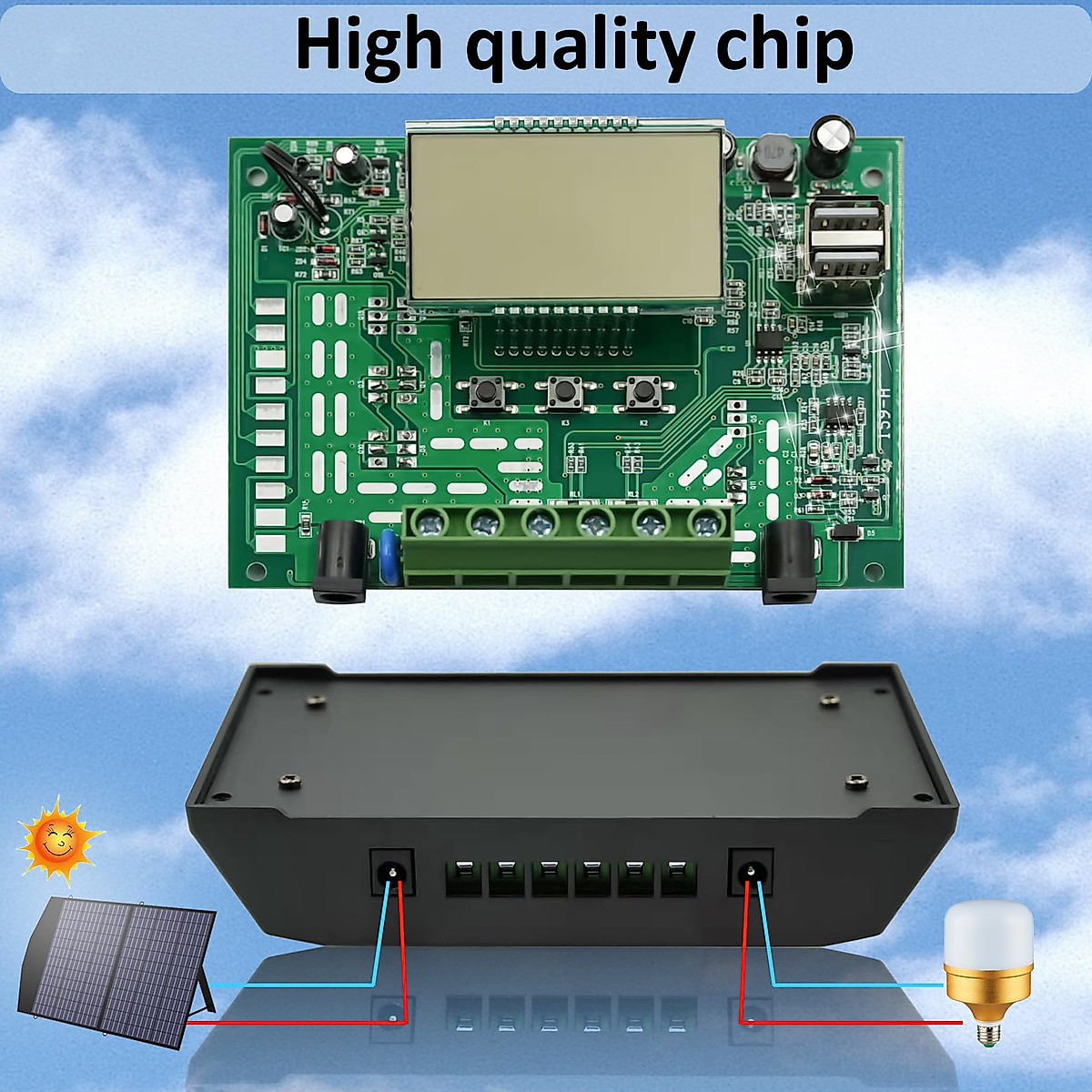 MPPT 100amp Solar Charge Controller 12V 24V Auto, MPPT Solar Controller 100A with Backlit Display Temperature Sensor 2 USB Ports, Fit for Solar Panels 12V 24V Gel Sealed Flooded and Lithium Battery