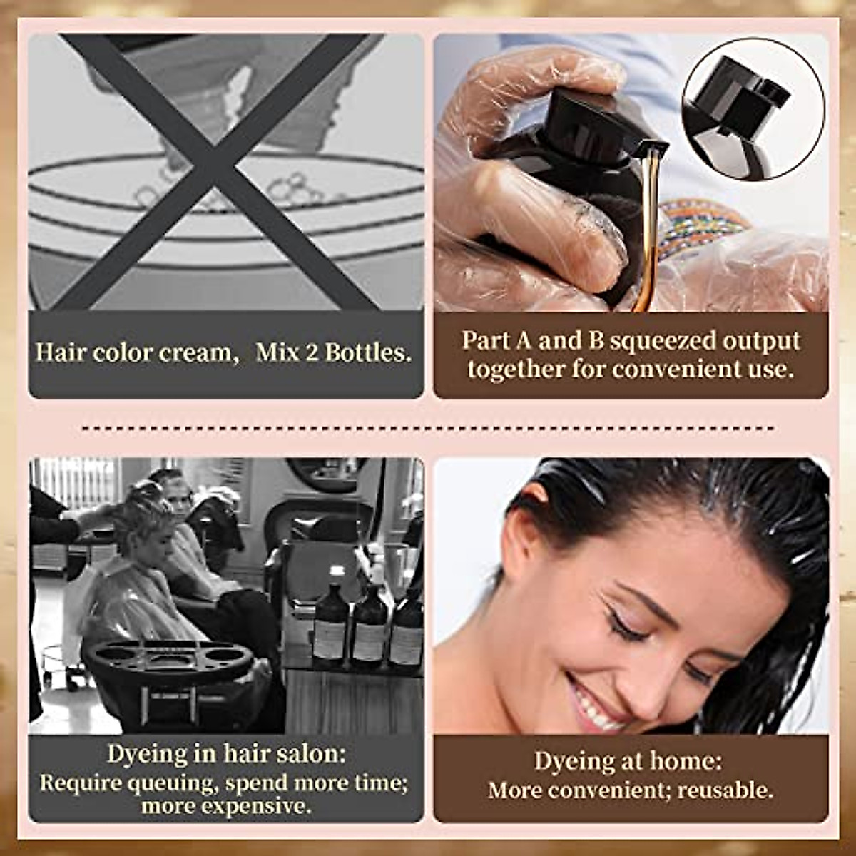 MOHOPE Reddish Browning Shampoo 14.1 Fl Oz (400ml) | 100% Grey Coverage 3 In 1 Revolutionary Instant Hair Dye | Semi Permanent Magically Only 20 Minutes Last 30 Days | Safe Natural Ingredients