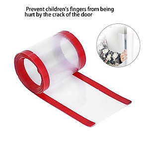 Anti Pinch Door Strip, Safety Door Hinge Protector Cover Kindergarten Door Pinch Guard Prevents Finger (Door Back Transparent 120x10cm)