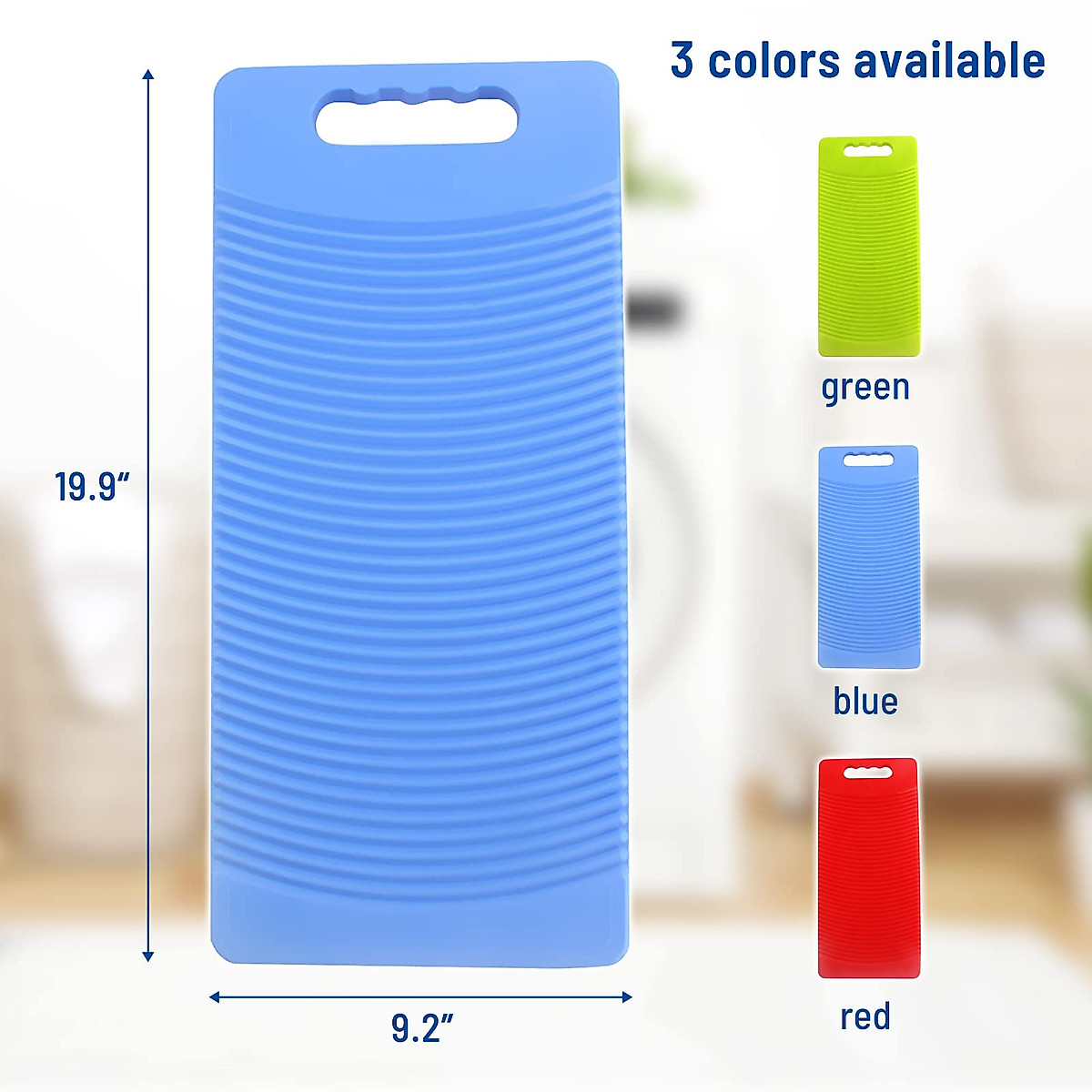 MZD Plastic Rectangle Washboard Washing Clothes Board 50cm Long (Red)