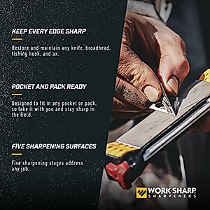 Work Sharp Guided Field Sharpener, Compact Travel Hunting Knife Sharpener Tool