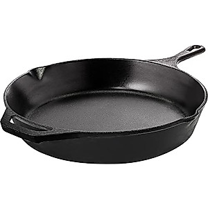 Utopia Kitchen 12 Inch Pre-Seasoned Cast iron Skillet - Frying Pan - Safe Grill Cookware for indoor & Outdoor Use - Chef's Pan - Cast Iron Pan (Black)