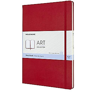 Moleskine Art Sketchbook, Hard Cover, A4 (8.25" x 11.75") Plain/Blank, Scarlet Red, 96 Pages