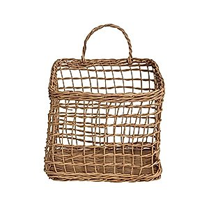 Creative Co-Op Woven Rattan Hanging, Natural Wall Basket