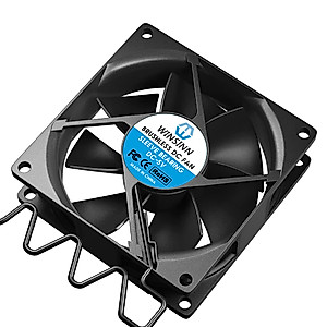 WINSINN DC 80mm USB Fan 5V 8025 Dual Ball Bearing Brushless Cooling 80mmx25mm 2PIN (Pack of 2Pcs)