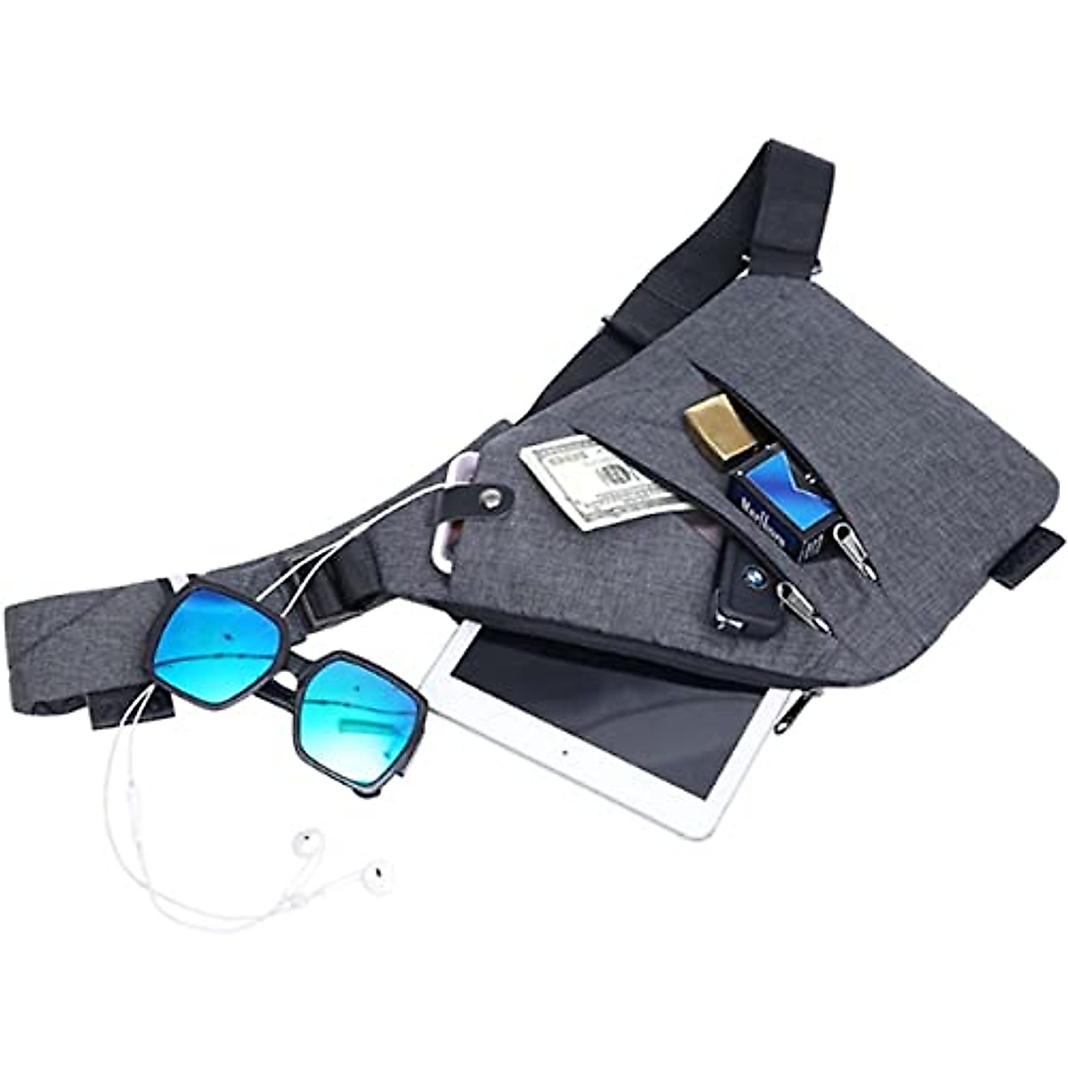 2023 New Personal Flex Bag, Fashion Anti-thief Slim Sling Bag for Women Men, Waterproof Side Crossbody Backpack for Outdoor (Blue,Left)