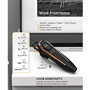 ZOUKAI Bluetooth Headset, Noise Cancelling with 2 Microphones, 30 Hours Talk Time, Announce Caller ID, Hands Free Bluetooth Wireless Earpiece for Cell Phones/Laptop/PC