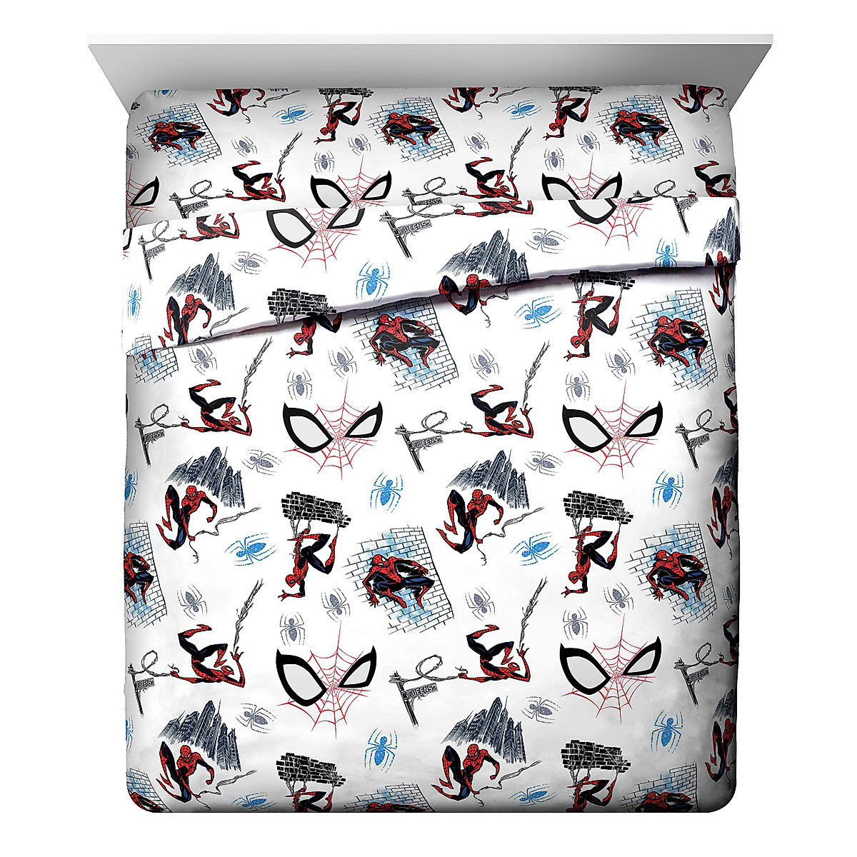 Jay Franco Marvel Spiderman Crawl 5 Piece Queen Bed Set - Includes Reversible Comforter & Sheet Set Bedding - Super Soft Fade Resistant Microfiber (Official Marvel Product)