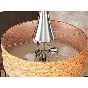 Kenroy Home 93013BS Bulletin 3-Light Pendant, Brushed Steel