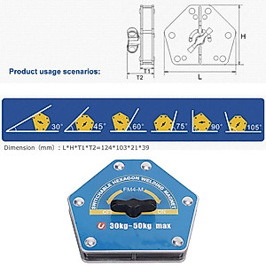 Magnetic Welding Locator 30-50kg FM4-M Switchable Hex Strong Multi Angle Suction Welding Tool Fabrication tools