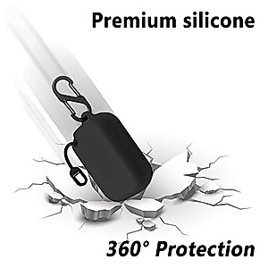 Geiomoo Silicone Case Compatible with Skullcandy Dime, Portable Scratch Shock Resistant Carrying Cover with Carabiner (Black)