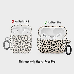 BURGA Airpod Hardcase Compatible with Apple Airpods PRO 2019 Charging Case, Black Polka Dots Pattern Nude Almond Latte Fashion Cute for Girls, Protective Hard Plastic Case