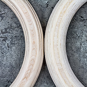 Rep Wood 14' Gymnastic Rings with Short Numbered Straps - Perfect for Cross-Training Workouts, Gymnastics and Conditioning - 1.11 inch FIG Specs