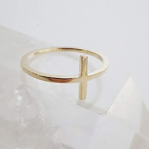 Honeycat Petite T-Bar Bar in Gold, Rose Gold, or Silver | Minimalist, Delicate Jewelry (Gold, 7)