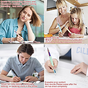 6 PCS 3-in-1 Multicolor Erasable Gel Pens, Erasable Multicolor Ballpoint Pen for Make Mistakes Disappear,0.5mm Ink Gel Pens Quick-drying Rolling Ball Pens with Eraser,3-Color Retractable Erasable Pens