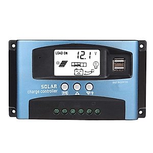 Solar Charge Controller, MPPT 40/50/60/100A Solar Battery Charger Charge Regulator Panel Controllers Dual USB LCD Display 12V 24V For Solar Panels (100A)