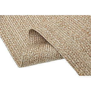 SISOSU Performance Braided Area Rug - Carpets for Living Room, Bedroom, Dining Room, Home Décor - Luxurious Handcrafted Traditional Rug - PET-Yarn - Modern Rugs- 4’ x 6’-Beige