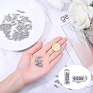 PH PandaHall 100pcs Column Spacer Beads Tibetan Tube Beads Alloy Antique Silver Metal Jewelry Spacers Loose Beads Charms for Bracelet Necklace DIY Jewelry Making, 13x5mm, Hole: 3mm